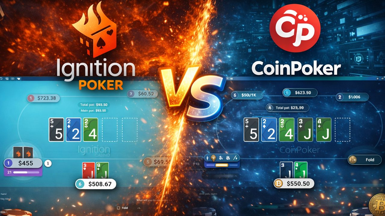 Ignition Poker vs CoinPoker Review (2026): Traffic, Rake & Competition